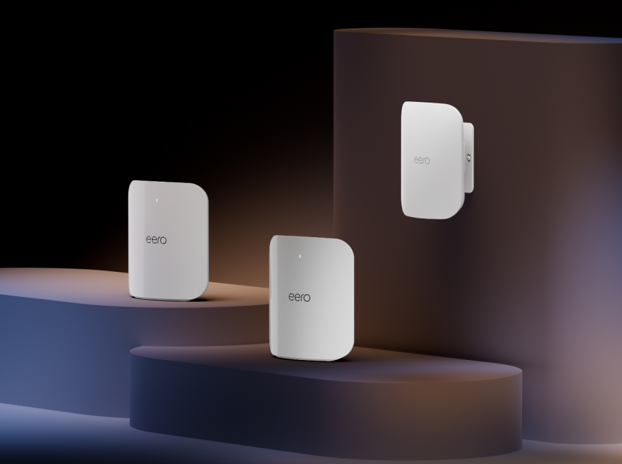 Futuristic image of eero 7 on a table.