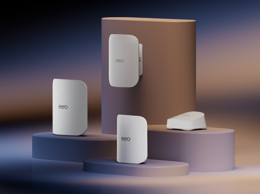 Futuristic image of eero 7 on a table.